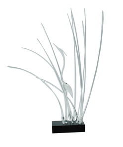 Glass Sculpture; Guyol, signed 1983, Heron Amongst Grass, 35 inch