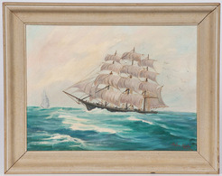 Koster, Peter; Oil on Canvas Marine Painting, signed, Clipper Ship.