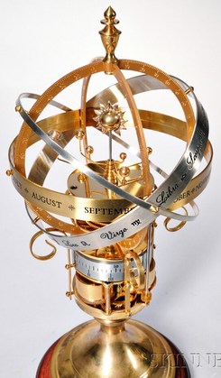 Orrery Clock; Devon Clock Co, Sun & Six Planets, Annular Arabic & Roman ...