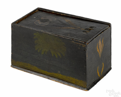 Paint Decorated Wood; Box, Pennsylvania, Slide Lid, Weber (Jonas), Pine ...