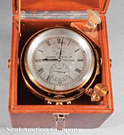 Ship's Clock; Mercer (Thomas), Chronometer, 2 Day, Mahogany Case.
