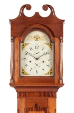 Tall Case Clock; Ohio, Federal, Watson (Luman), Elijah Warner Case, Cherry, Broken Arch, Eagle ...