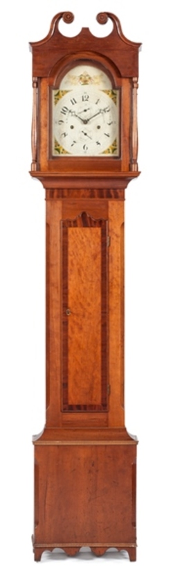 Tall Case Clock; Ohio, Federal, Watson (Luman), Elijah Warner Case, Cherry, Broken Arch, Eagle ...