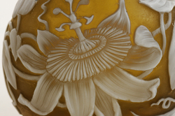 Perfume Bottle; Webb Glass, Cameo, Passion Flower & Leaves, Raisin ...