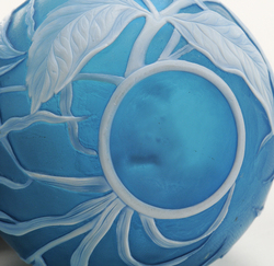 Perfume Bottle; Webb Glass, Cameo, Flowers, Leaves & Wheat, Opal ...