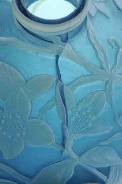 Perfume Bottle; Webb Glass, Cameo, Flowers, Leaves & Wheat, Opal ...