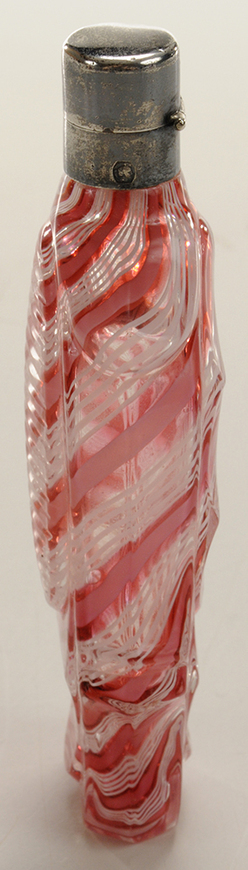 Perfume Bottle; Clichy Glass, Vetro a Fili, Red Pink & White Swirled ...