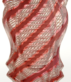 Perfume Bottle; Clichy Glass, Vetro a Fili, Red Pink & White Swirled ...