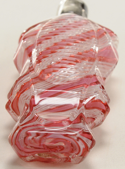 Perfume Bottle; Clichy Glass, Vetro a Fili, Red Pink & White Swirled ...