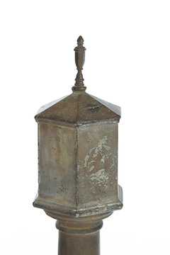 Cast Iron; Alms Box, Hexagonal Receiver on Post, Lower Keeper, Key, 49 ...