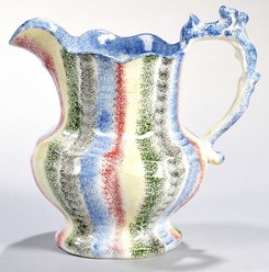 Spatterware; Rainbow, Pitcher, 5 Color, 8 inch.