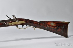 Rifle; Schroyer (George), Flintlock, Tiger Maple, Silver Inlay ...