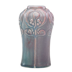 Van Briggle Pottery; Vase, Mistletoe, Pink & Purple Glaze, 5 inch.