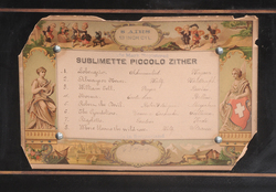 Music Box; Sublimette Piccolo Zither, Cylinder (13 inch), 8 Air, Floral ...