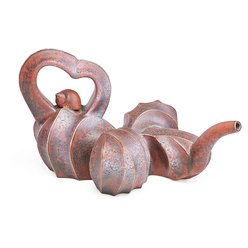 Stoneware; Connell (Jim), Teapot & Snail Cover, Ribbed, Carved ...