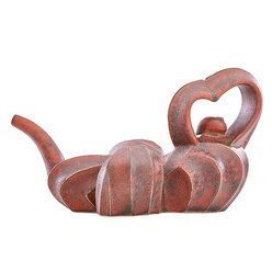 Stoneware; Connell (Jim), Teapot & Snail Cover, Ribbed, Carved ...