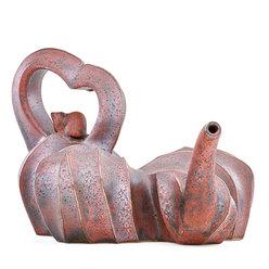 Stoneware; Connell (Jim), Teapot & Snail Cover, Ribbed, Carved ...