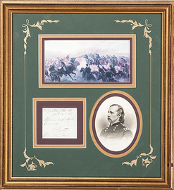 Document Signed; Custer (George A), 1864, Clipped from Document, plus ...