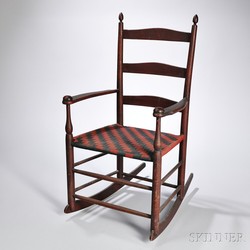 Furniture: Chair-Rocking; Shaker, Mount Lebanon, #1, Ladderback, 3 ...