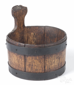 Bucket; Piggin, Staved, Metal Bands, 6 inch.