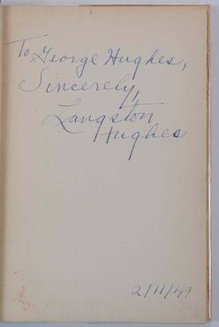 Poetry; Hughes (Langston), One Way Ticket, 1st Edition, signed ...