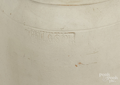 Redware; Bell (Solomon), Pitcher, White Glaze, 10 inch.