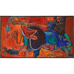 Semmel, Joan; Oil on Canvas Painting, signed 1967, Martinete.