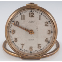 Travel Clock; Cartier, Alarm, 8 Day, Gold Tone Case, Cortland Concord ...