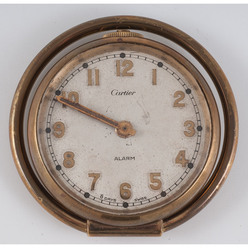 Travel Clock; Cartier, Alarm, 8 Day, Gold Tone Case, Cortland Concord ...
