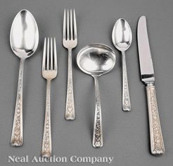 Flatware; Sterling Silver, Watson, Windsor Rose Pattern, 54 Pieces.