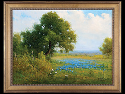 Ruthven, Jerry; Oil on Canvas Painting, signed 1982, Bluebonnets.