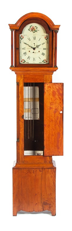Tall Case Clock; Connecticut, Federal, Hoadley & Thomas, Flame Birch ...