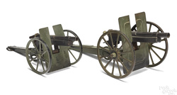 Military Toy; Marklin, Artillery (2), Field Gun, Painted Tin.