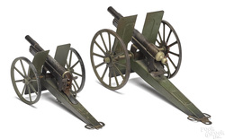 Military Toy; Marklin, Artillery (2), Field Gun, Painted Tin.