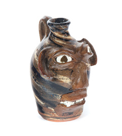 Stoneware; Craig (BB), Face Jug, Grotesque, Pottery Teeth, Striped ...