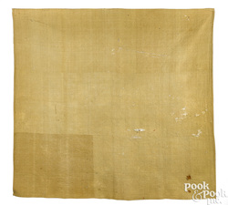 Quilt; New England, Whole Cloth?, Linsey-Woolsey, Light & Dark Tan, 98 ...