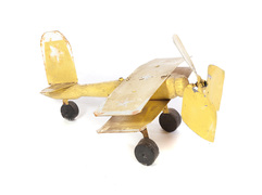 Model; Simpson (Vollis), Biplane Airplane, Sheet Metal & Wood, Yellow ...