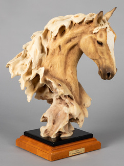 Mixed Media Sculpture; Reading (Randall), signed, Equus, Horse Head, 22 ...