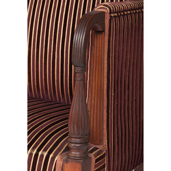 Furniture: Sofa; Sheraton, Mahogany, Arched Back, Reeded Arms, Turned ...