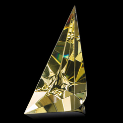 Glass Sculpture; Ries (Christopher), signed 1982, Golden Sail, Optical ...