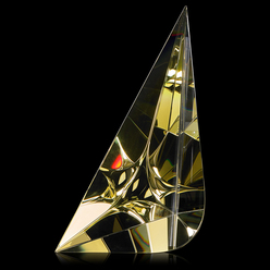 Glass Sculpture; Ries (Christopher), signed 1982, Golden Sail, Optical ...