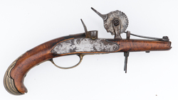 Powder Tester; Eprouvette, Pistol Form, Walnut Stock, Brass Mounts ...