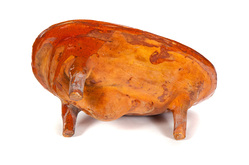 Redware; Moravian Potters?, Duck Mold, Footed, 12 inch.