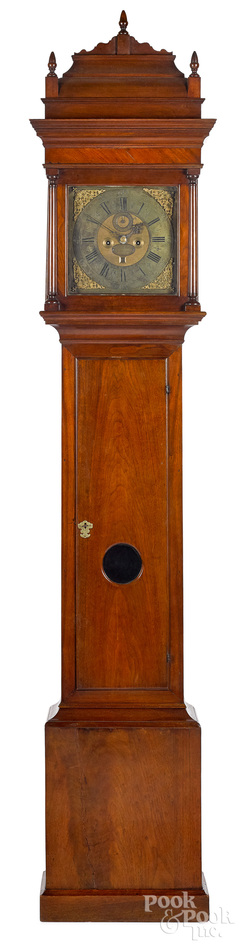 Tall Case Clock; Pennsylvania, Queen Anne, Stretch (Peter), Walnut ...