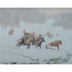 Pfeiffer, Jacob; Oil on Canvas Painting, signed 1980, Encounter at Dawn ...