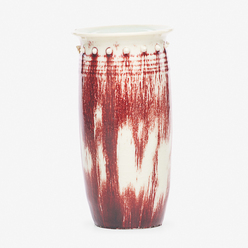 Art Pottery; Littlefield (Edgar), Vase, Prunts, Mottled Oxblood Glaze ...