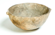 Pottery; Mound Muscogee, Bowl, Circular, Flaring, Handles.