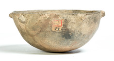 Pottery; Mound Muscogee, Bowl, Circular, Flaring, Handles.