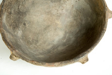 Pottery; Mound Muscogee, Bowl, Circular, Flaring, Handles.