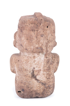 Stone; Pre-Columbian, Aztec, Effigy Figure with Bared Teeth, 9 inch.